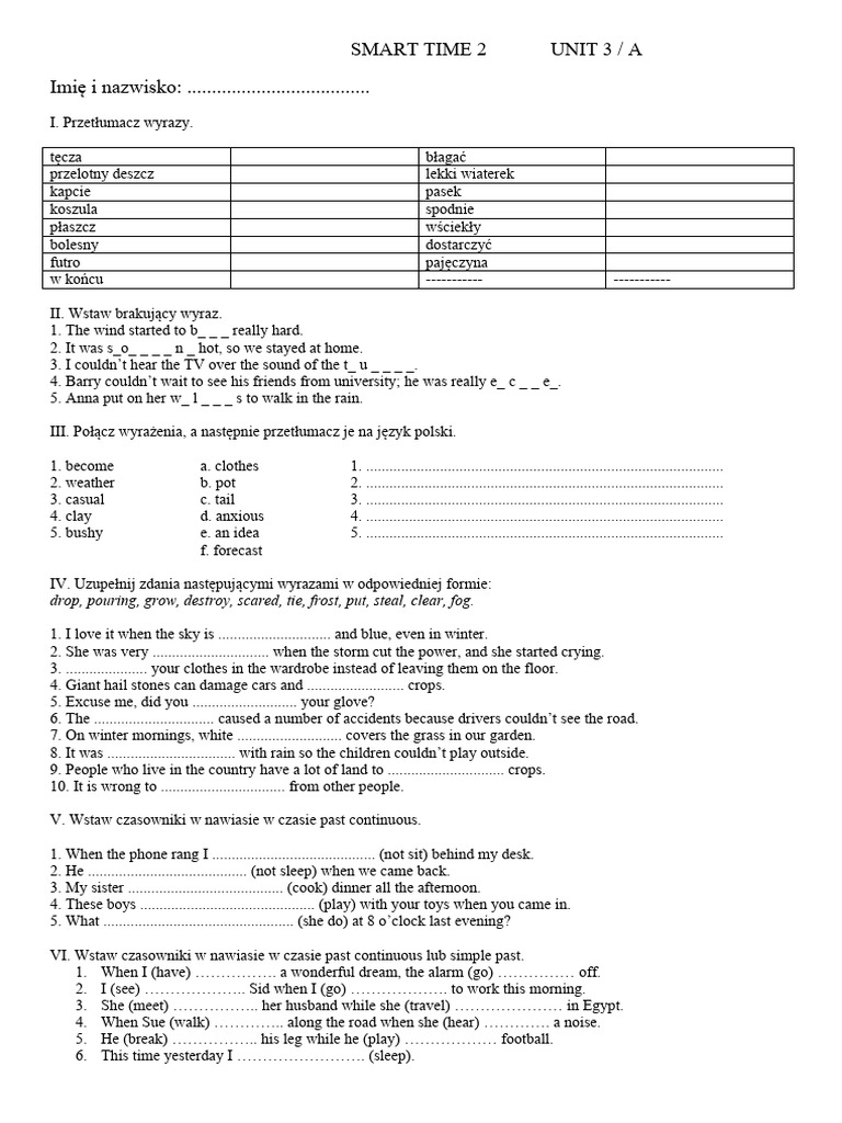 SMART TIME 2 UNIT 3a | Download Free PDF | Weather | Sky