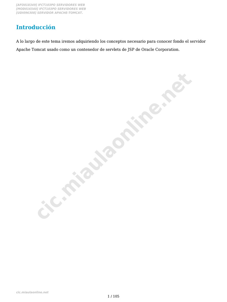 Servidor Apache-Tomcat | PDF | Java (lenguaje de programación) | máquina virtual de Java