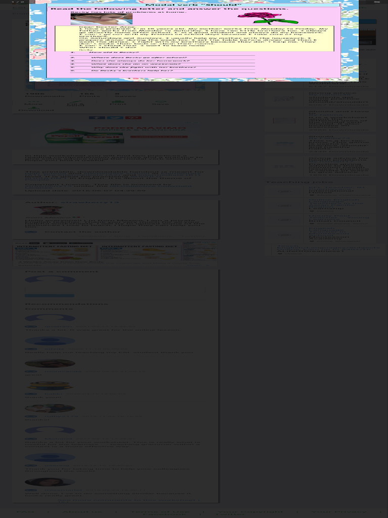 SHOULD Reading Comprehension and Practice. - English ESL Worksheets for ...