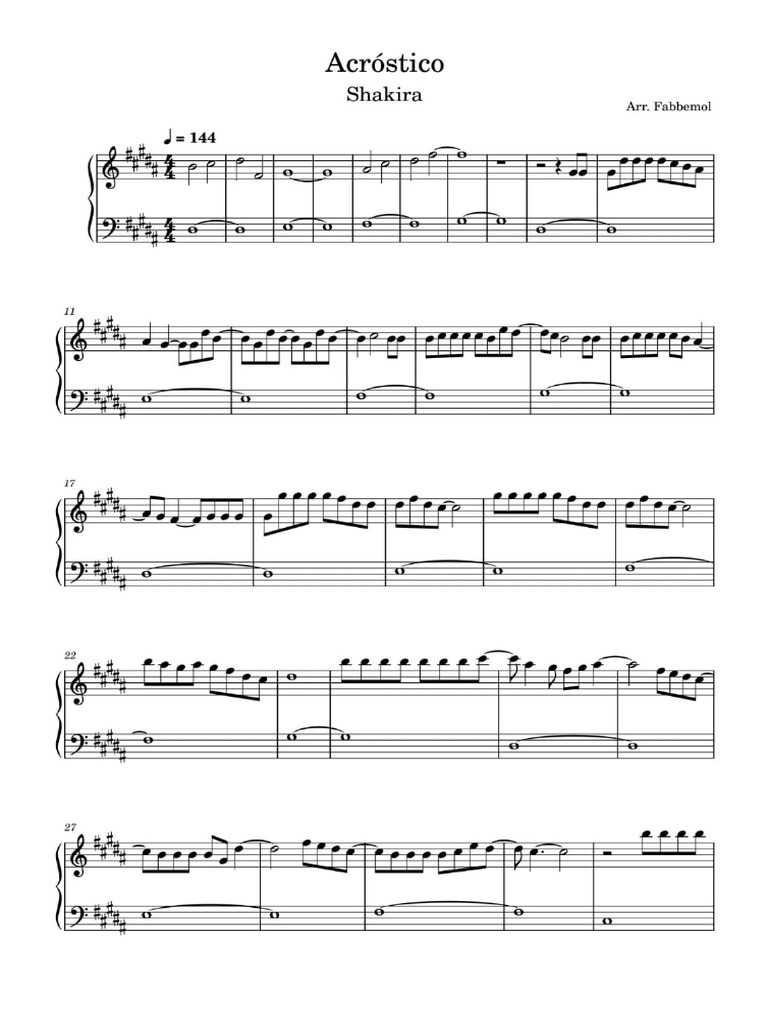 Acróstico Shakira | PDF