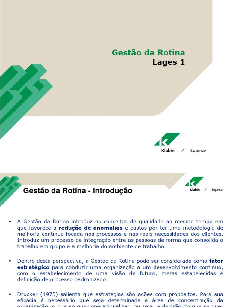 Gestão Da Rotina | PDF
