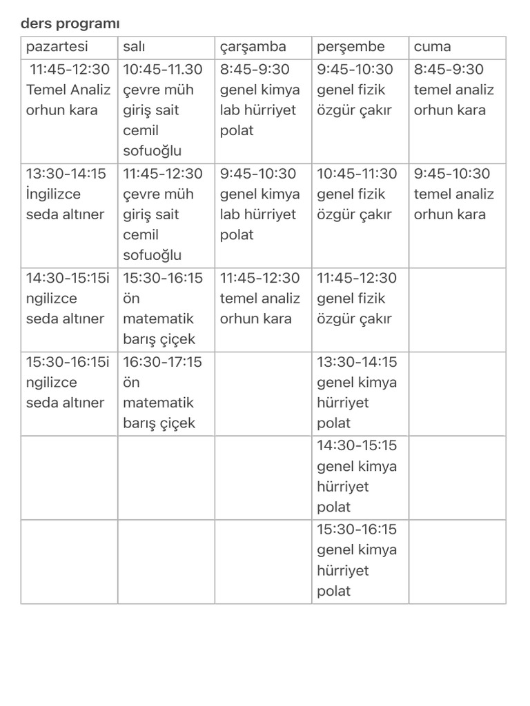 Ap Ders Programı – FDOMF