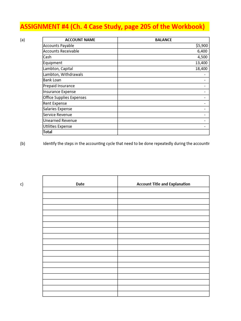 Assignment #4 Chapter 4 | PDF