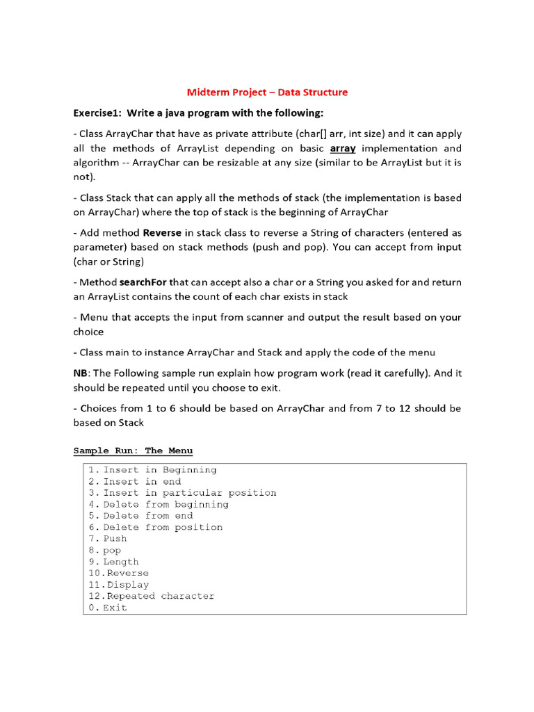 Data Structure Midterm Lab Project | PDF Data Structure Midterm Lab Project | PDF