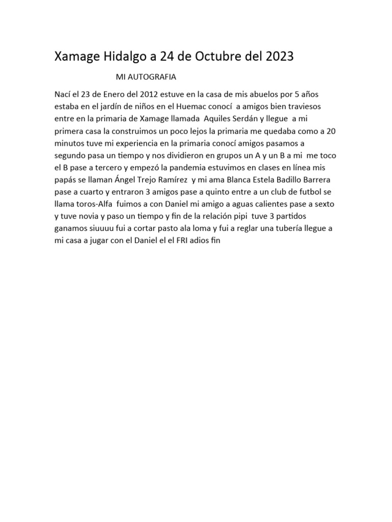 Mi Autografía: Infancia y Aventuras | PDF