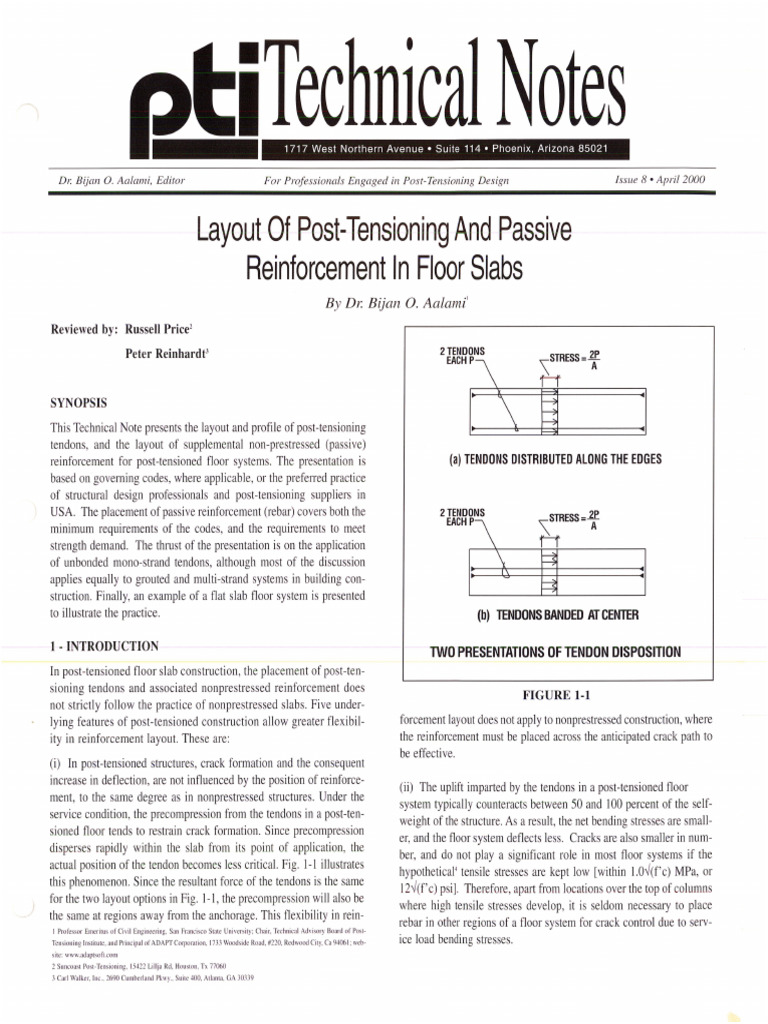 P17 - Layout of Post-Tensioned Tendons - B124 | PDF