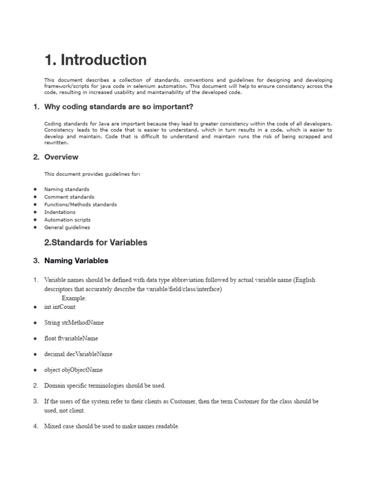 Coding Standards | PDF | Microsoft Excel | Java (Programming Language)