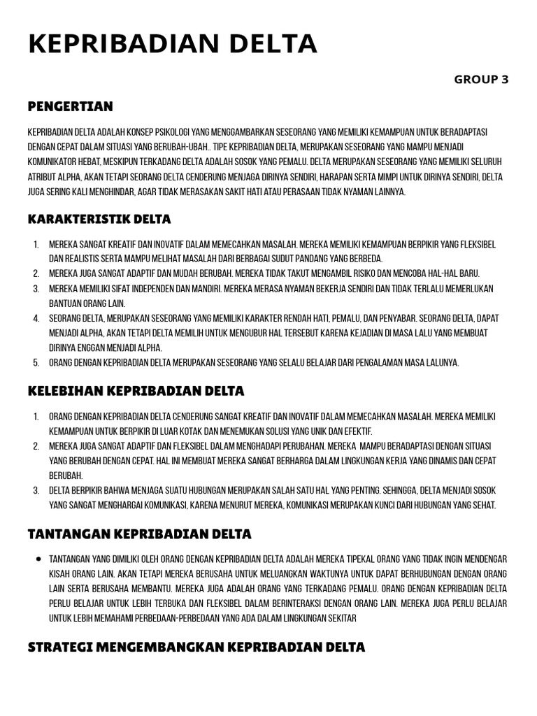 Kepribadian Delta | PDF