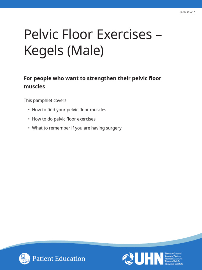 Pelvic Exercises Kegel | PDF | Urinary Incontinence | Urology