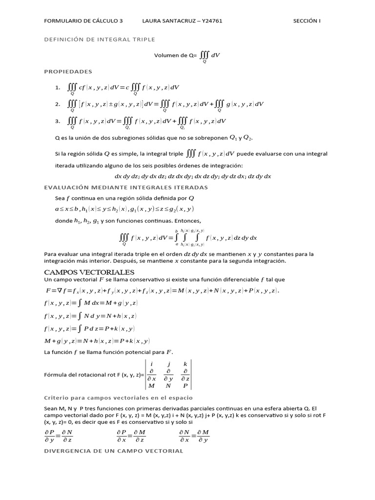 FORMULARIO DE CÁLCULO 3 - FINAL_LARSON | PDF | Aceleración | Integral