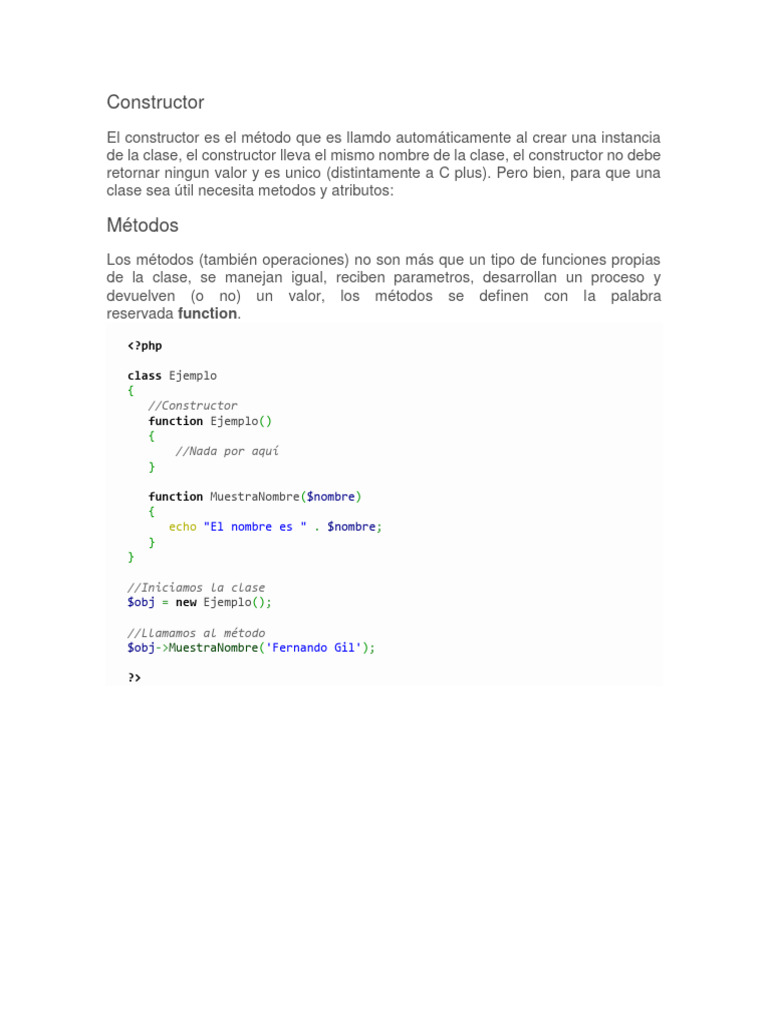 Metodos en PHP | PDF