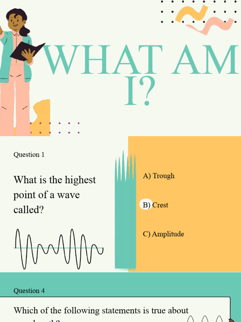 Waves and Wave Properties Physical Science Quiz Presentation Yellow ...