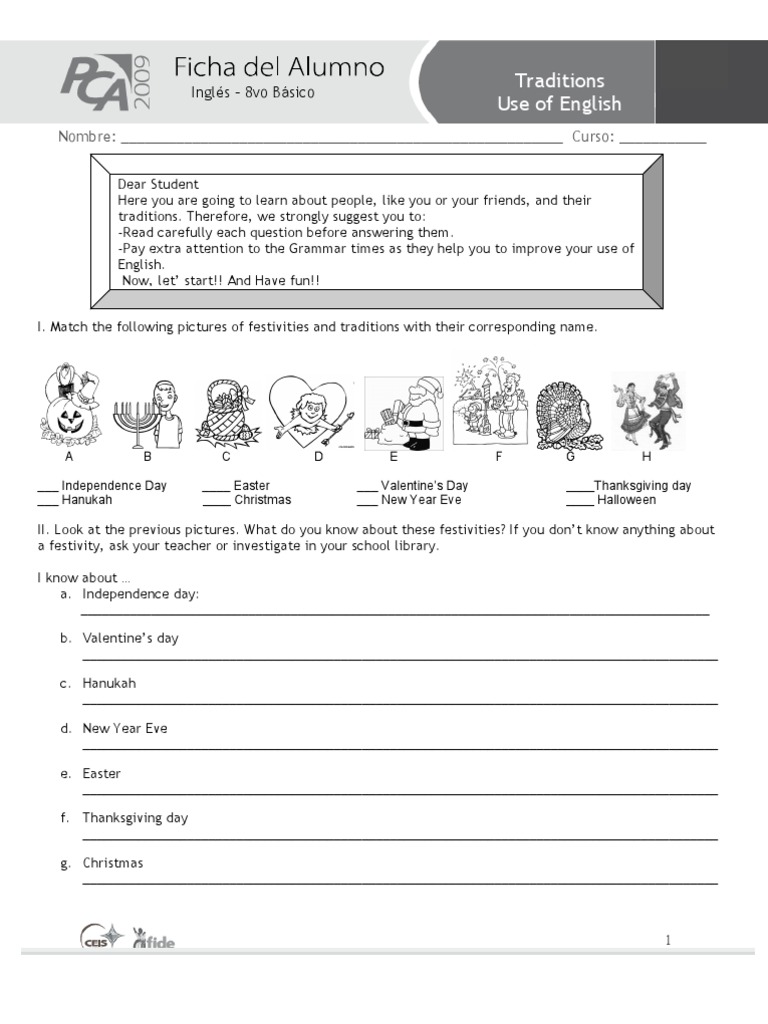 Traditions Use of English: Inglés - 8vo Básico | Download Free PDF ...