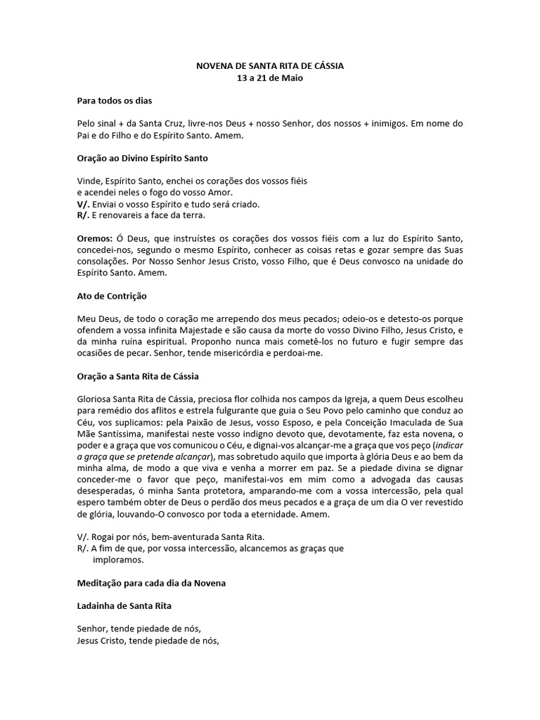 Novena Santa Rita | PDF