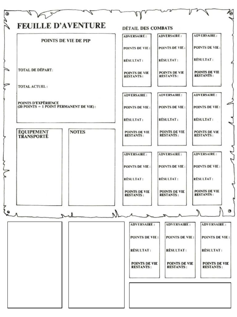 Quête Du Graal - Feuille D'aventure | PDF