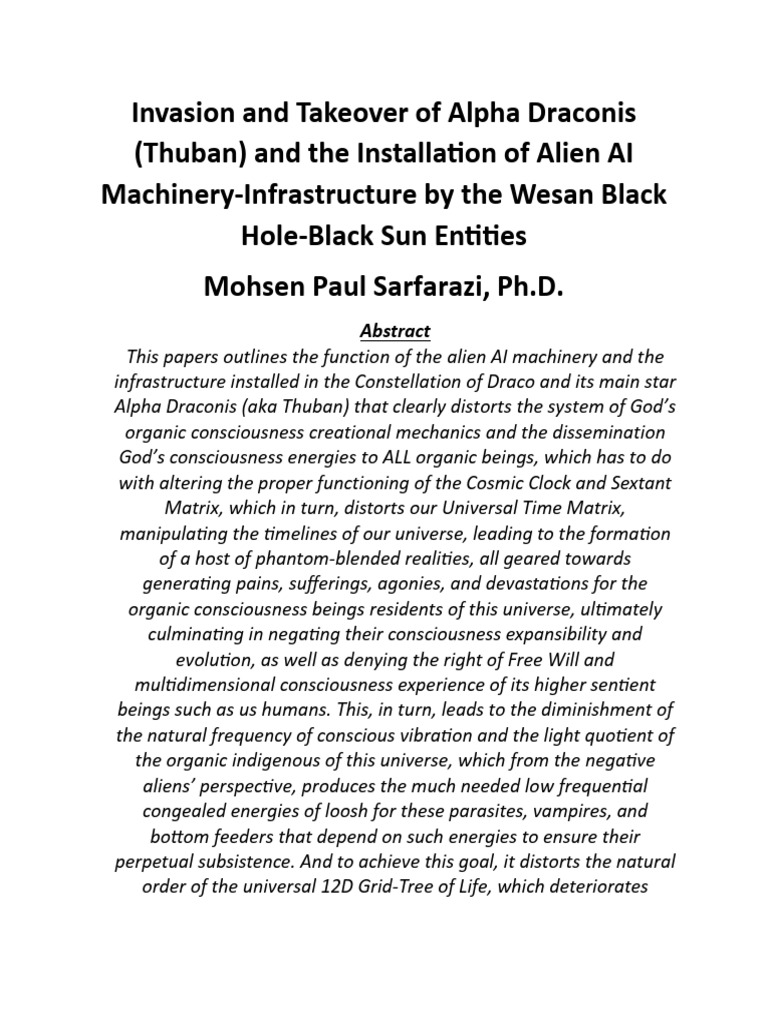 Invasion and Takeover of Alpha Draconis | PDF | Electron | Universe