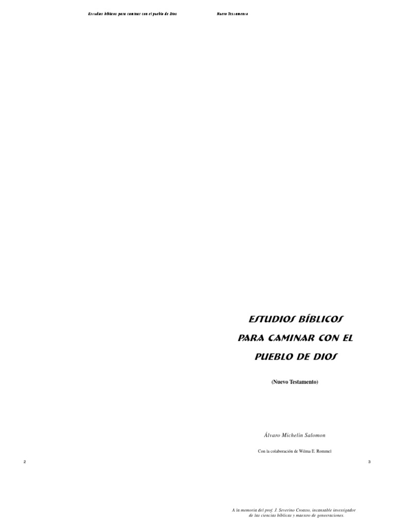 Estudios Bíblicos para Caminar Con El Pueblo de Dios Autor Álvaro Michelin Salomon | PDF