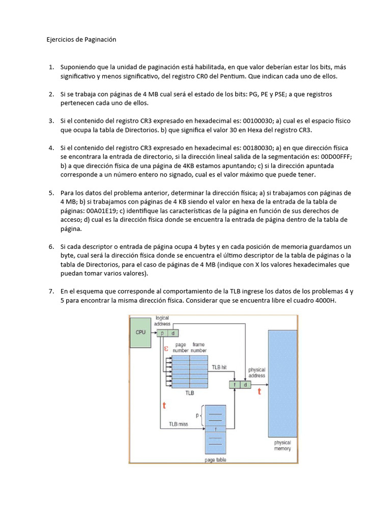Ejercicios de Paginación | PDF