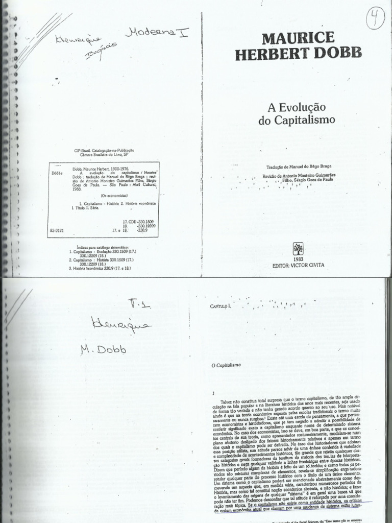 Aula 04 - M. Dobb - O Capitalismo | PDF
