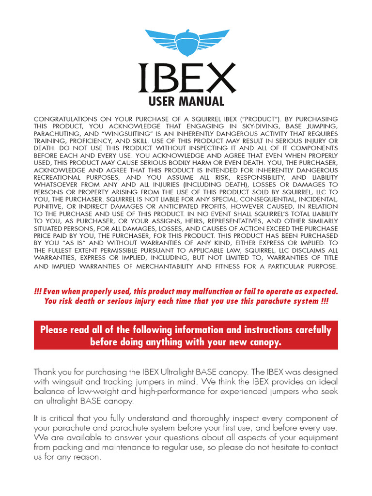 IBEX Canopy Guide for BASE Jumpers | PDF