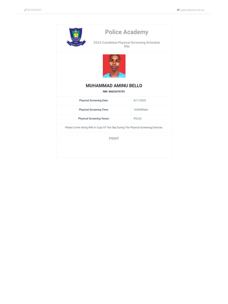 Nigeria Police Force Admission Portal - NPF | PDF