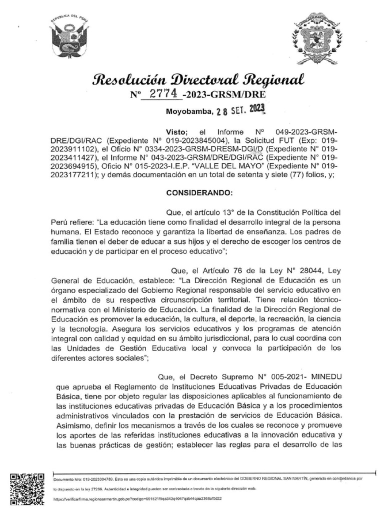 RDR No 2774 2023 GRSM Dre | PDF