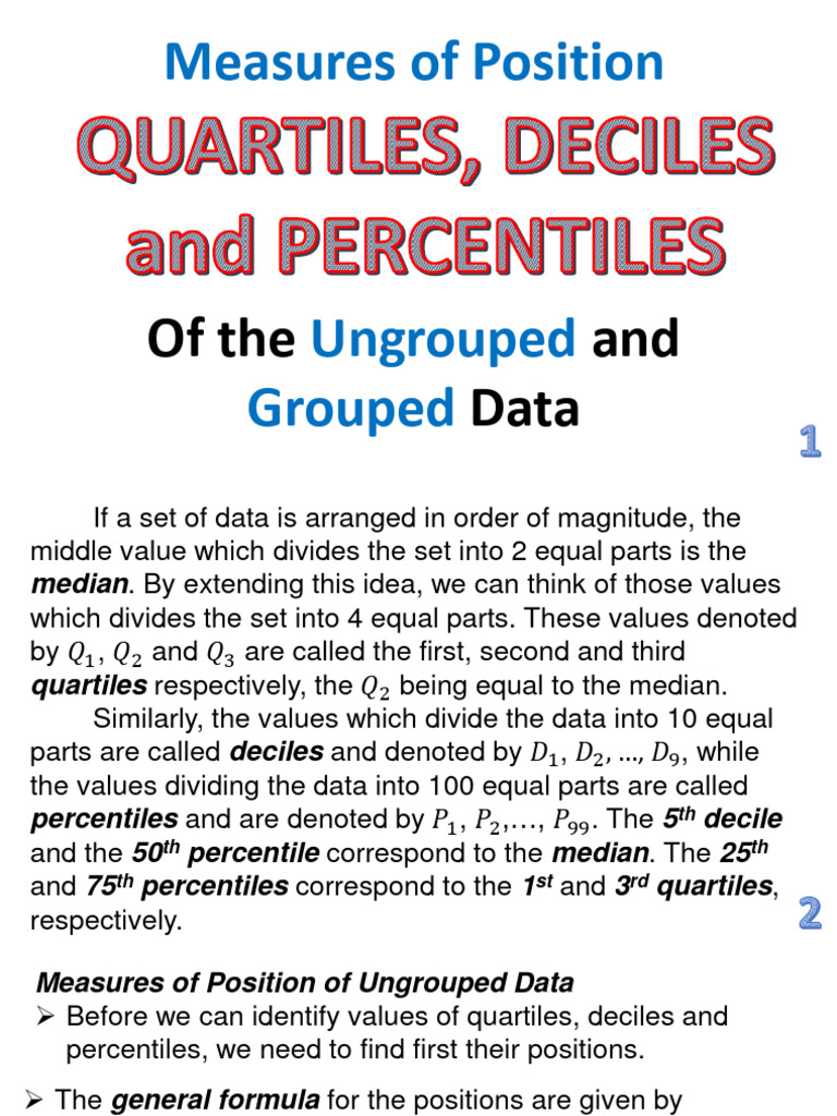 Stat - 04 Measures of Position | PDF | Percentile | Median