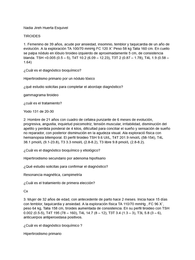 Tiroides y Calcio-Nadia Jireh Huerta Esquivel-3 | PDF | Hipertiroidismo ...