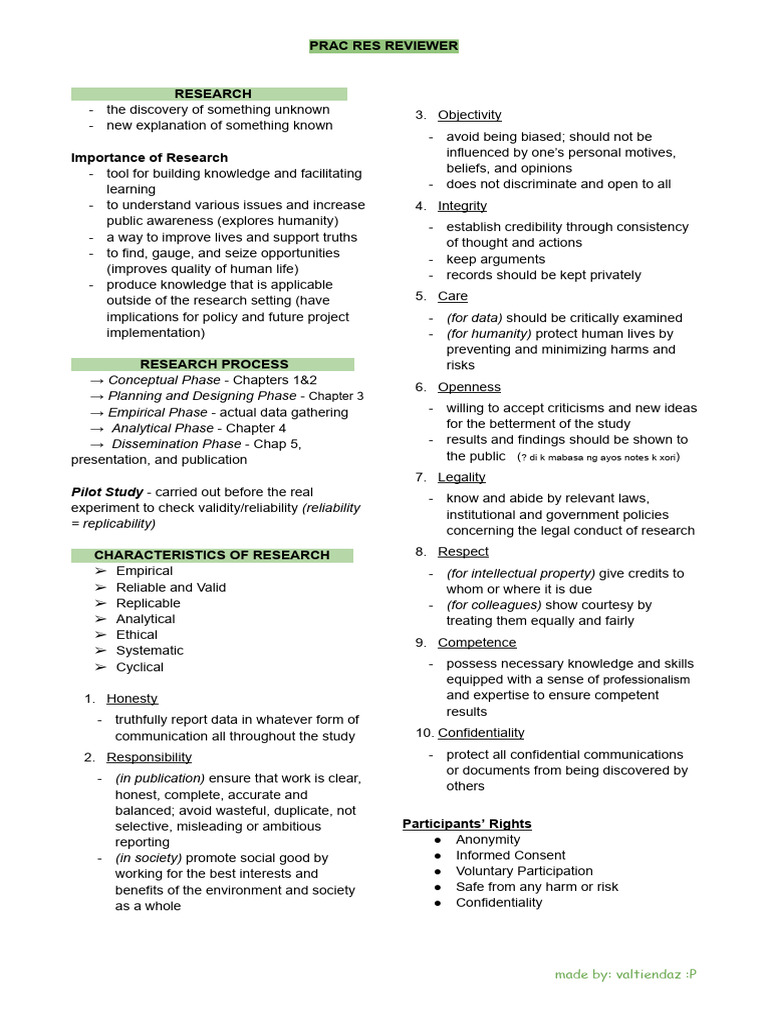 Practical Research I Reviewer | PDF | Sampling (Statistics) | Knowledge