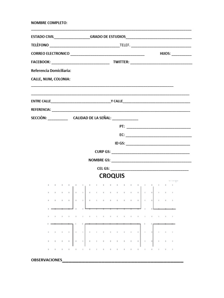 Formato De Croquis Bb Pdf