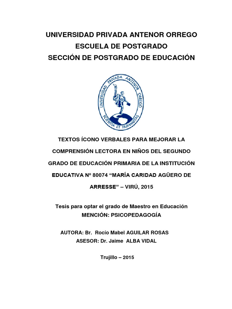 Universidad Privada Antenor Orrego Escuela de Postgrado Sección de Postgrado de Educación | PDF ...