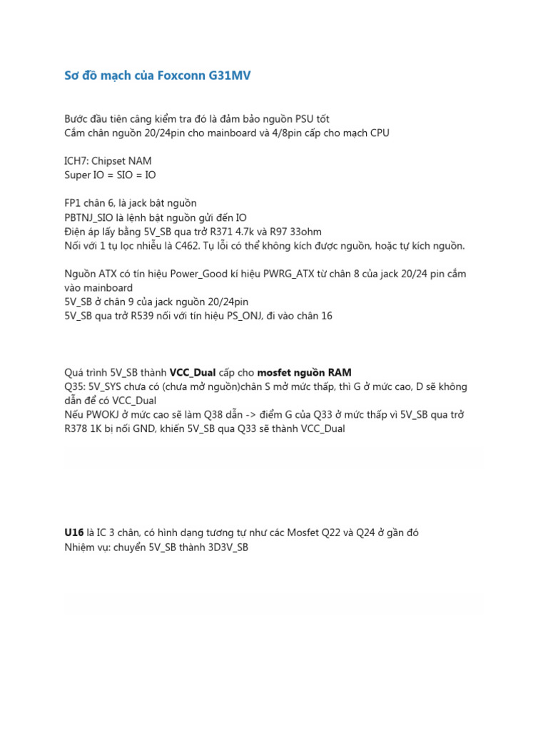 Sơ Đ M CH C A Foxconn G31MV | PDF