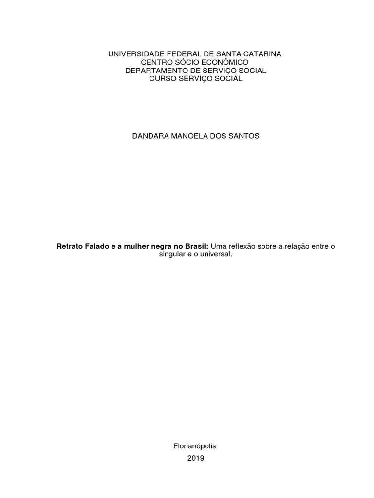 Retrato Falado e A Mulher Negra No Brasil | PDF | Escravidão | Sociologia