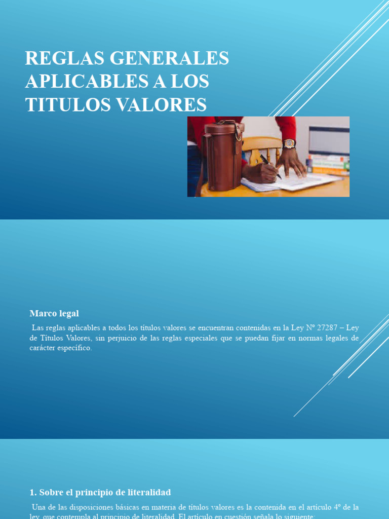 Reglas Generales Aplicables A Los Titulos Valores Pdf Dinero Moneda