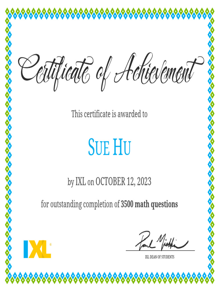 IXL Math & English Certificates | PDF