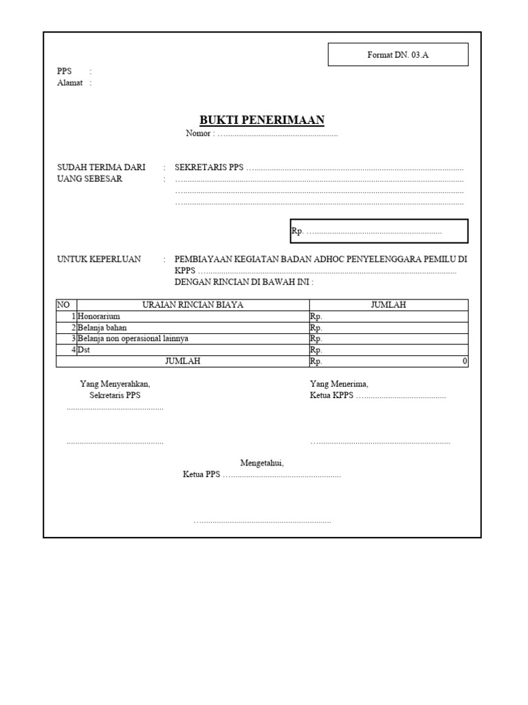 Format PPK - PPS - KPPS - PANTARLIH | PDF