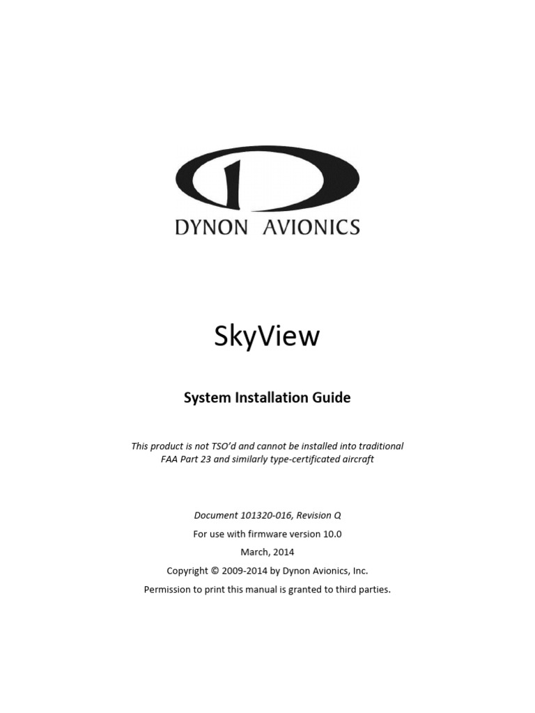 Skyview System Installation Guide Rev Q V10 0 Pdf Databases Menu