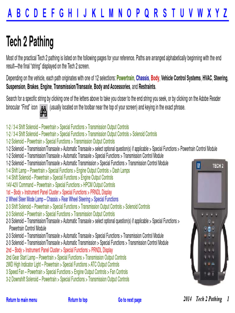 GM Tech2 Paths | PDF | Automatic Transmission | Anti Lock Braking System