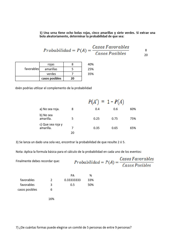 Formulas | Descargar gratis PDF | Probabilidad | Matemáticas