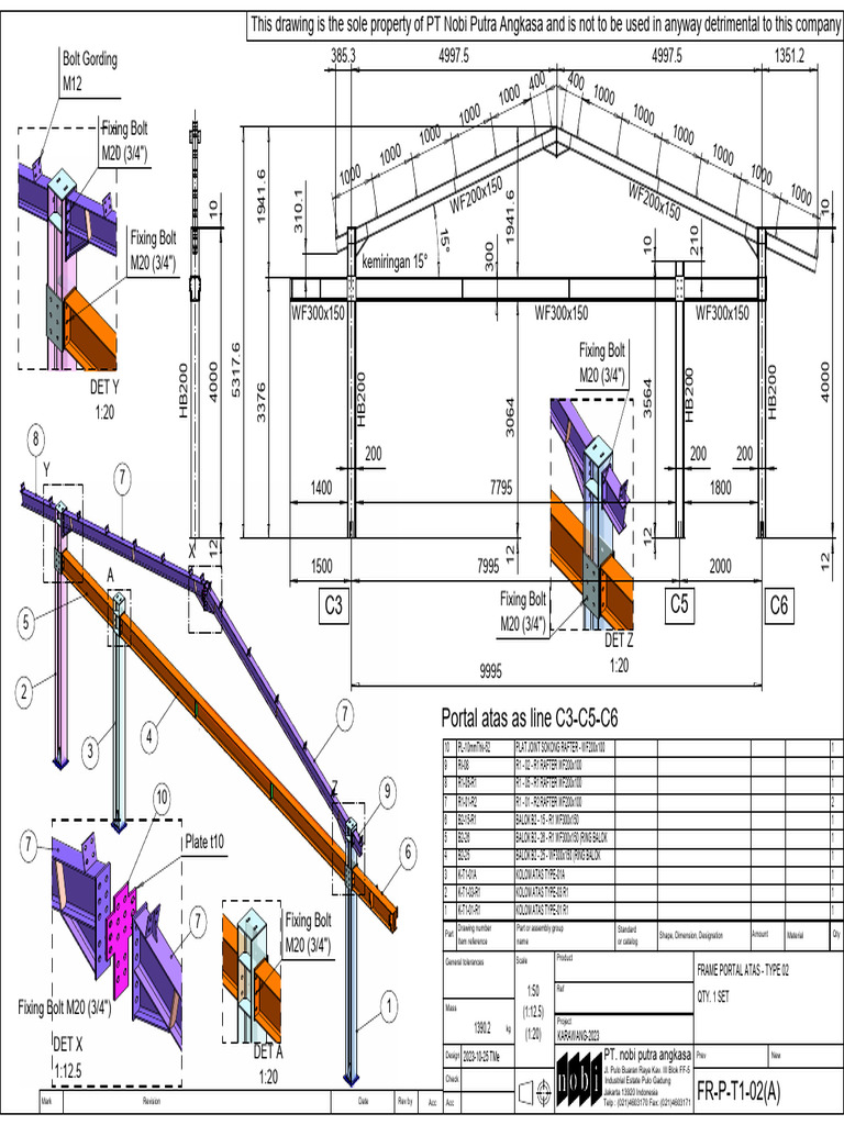 Drawing Portal Portal Baja Atas As Line C | PDF