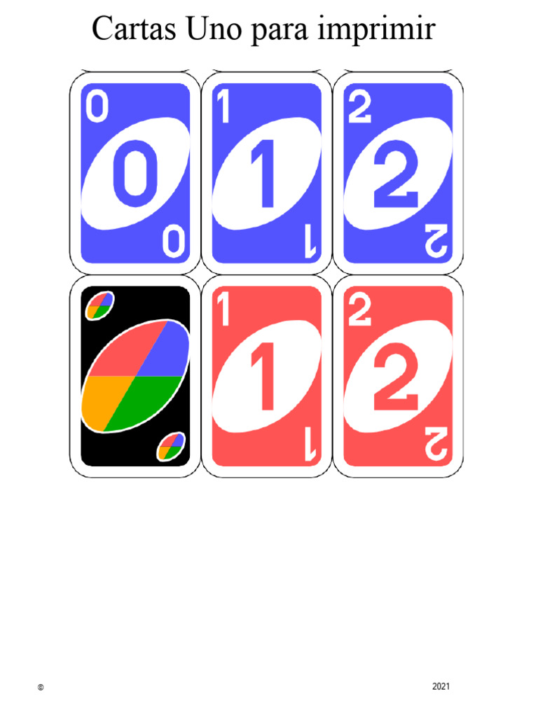 Cartas Juego Uno para Imprimir | PDF