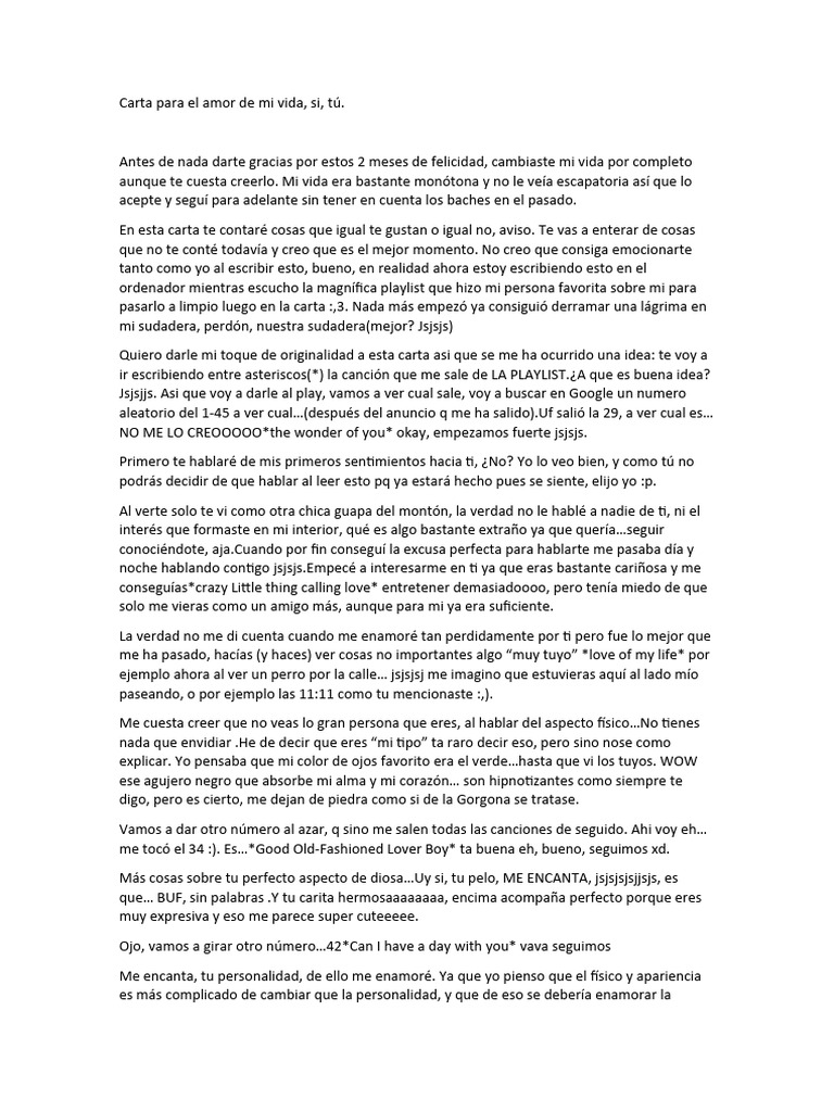 Carta Para El Amor de Mi Vida | PDF