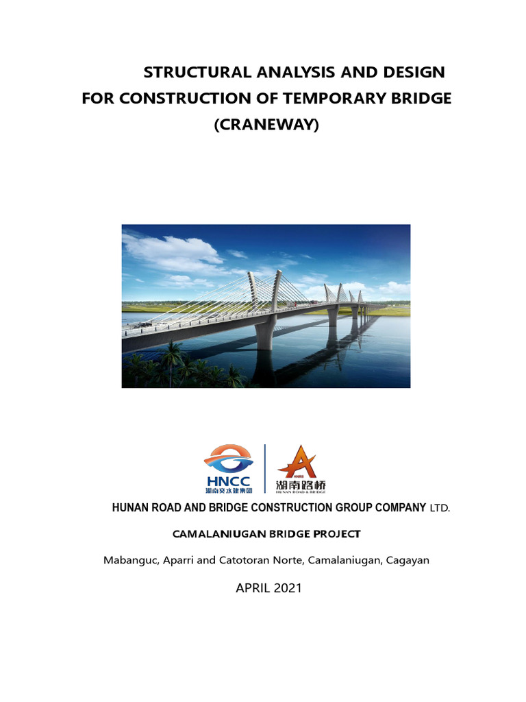 Camalaniugan Temp Bridge Structural Analysis | PDF | Deep Foundation | Strength Of Materials
