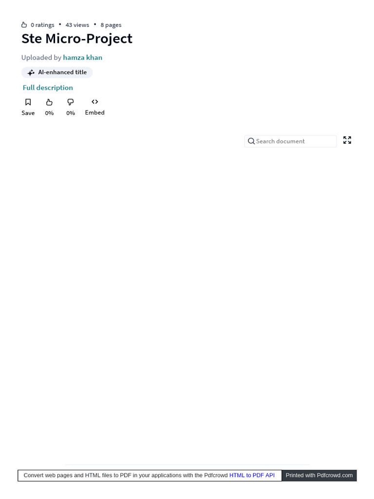 WWW Scribd Com Document 637870705 STE MICRO PROJECT | PDF