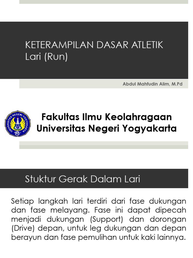 Materi Keterampilan Dasar Atletik Lari Run | PDF