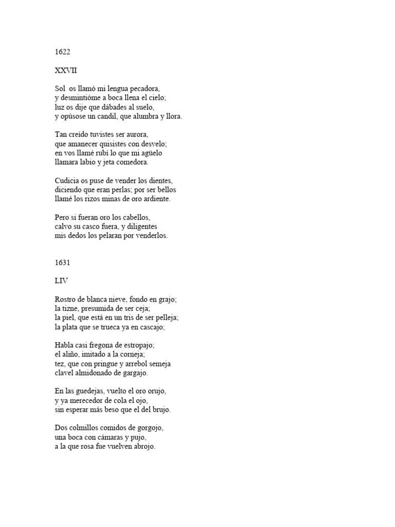 Quevedo Seleccion de Sonetos Letrillas Romances | PDF | Caballero