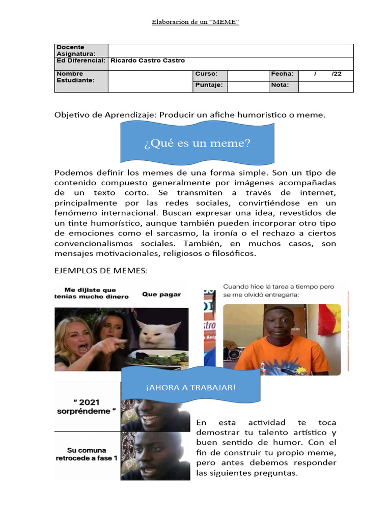 GUÍA MEMES 8A | PDF