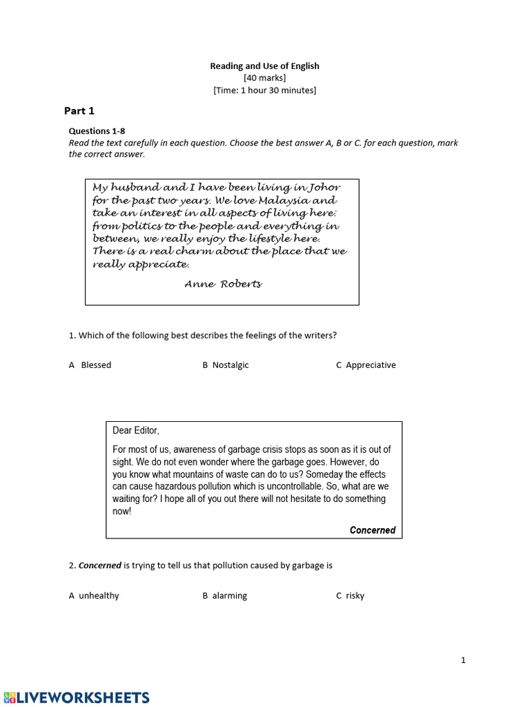 English Paper 1 Part 1-3 | PDF | Adolescence | Stress (Biology)