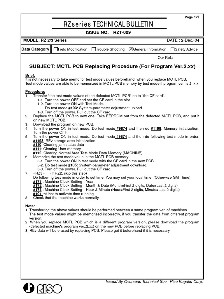 MCTL PCB Replacing Procedure | PDF | Computing | Computer Engineering