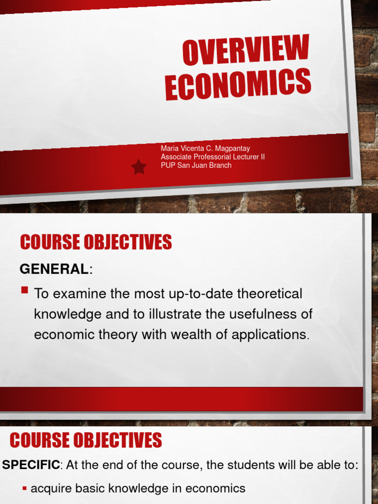 Overview of Economic Principles and Concepts | PDF | Economics ...